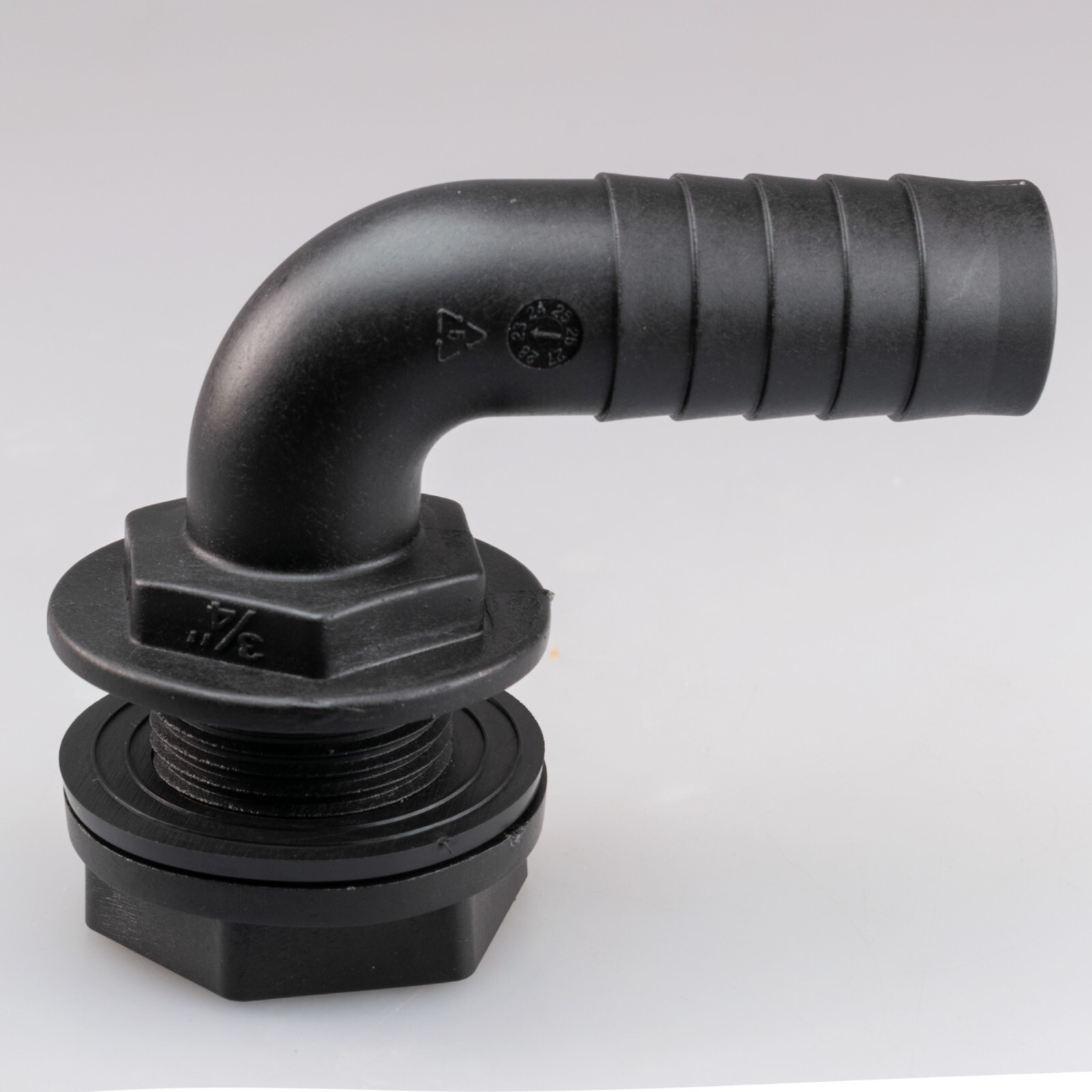 water butt- tank overflow/outlet 3/4" hosetail elbow+ nut & washer ...