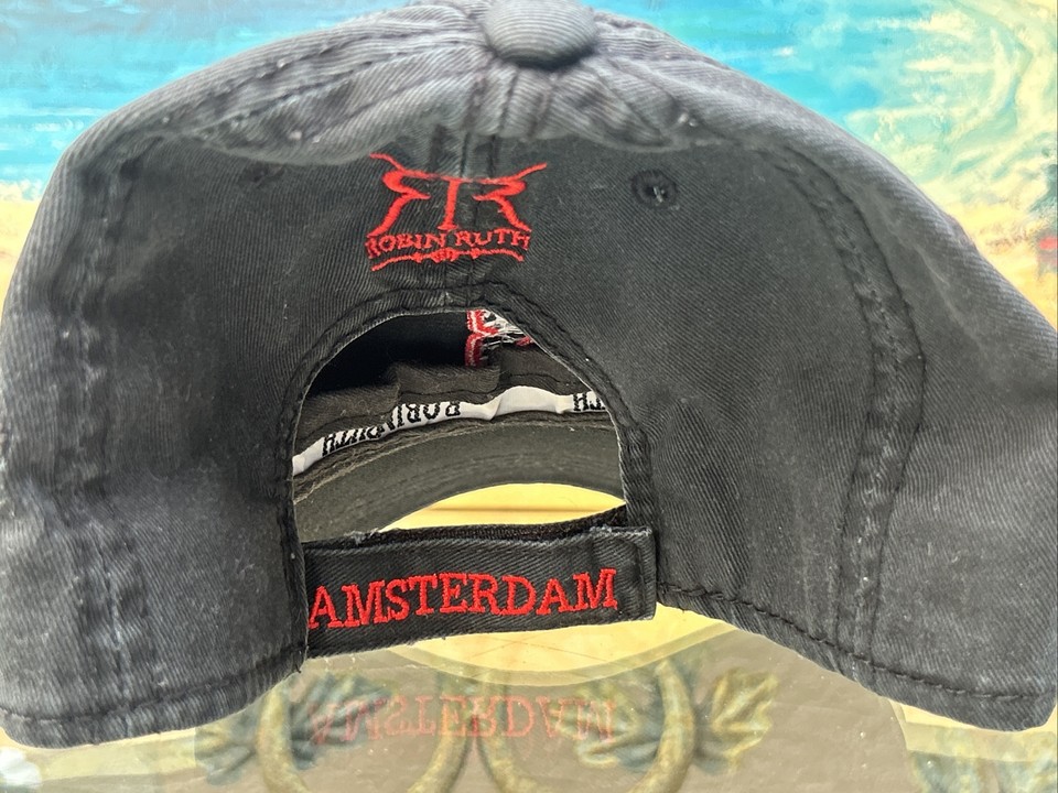 Vintage Robin Ruth Hat ~ Rare Iconic Black Amsterdam 3 ~ Embroidered ...