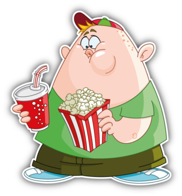 Cartoon Funny Glutton Boy Kid Pop Corn Car Bumper Sticker Decal | eBay