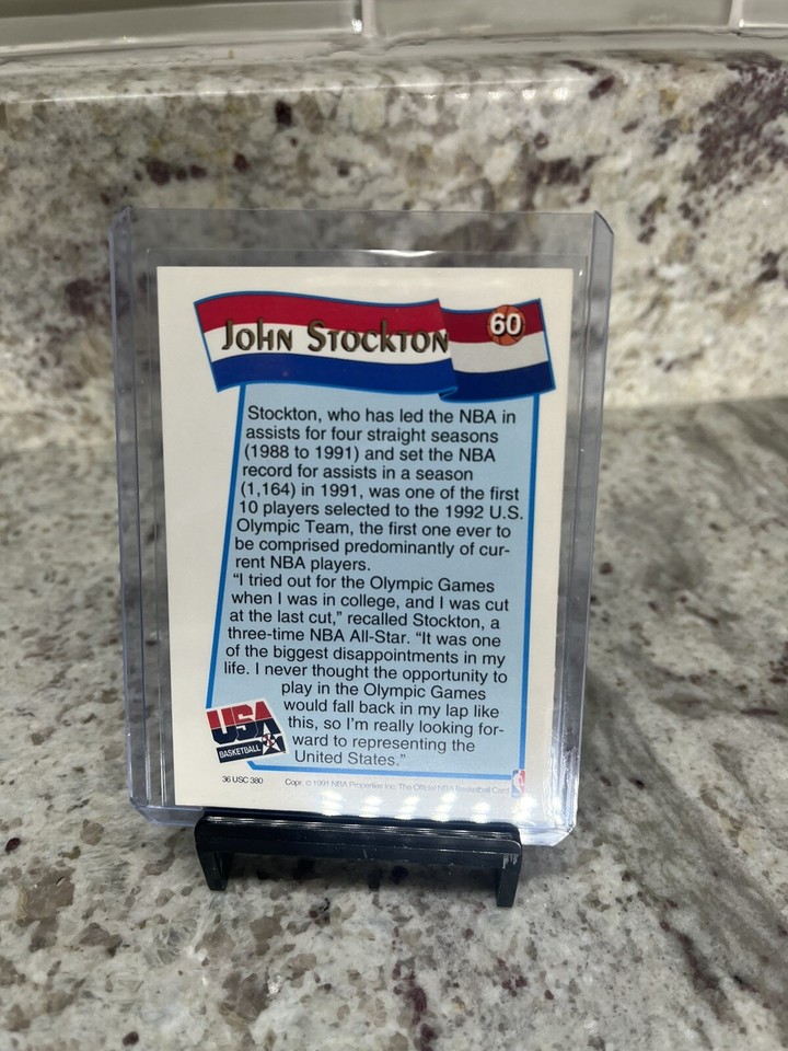 1991-1992 McDonald's NBA Hoops John Stockton #45 Utah Jazz Basketball ...