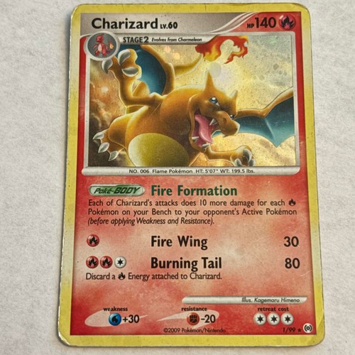 Pokemon Charizard 1/99 - Platinum Arceus 2009 - COSMOS Holo Rare - HP ...