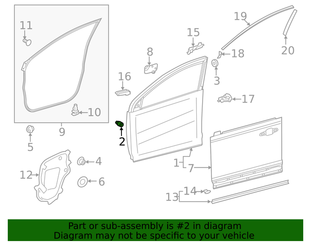 Genuine Toyota Door Shell Cushion 90541-09137 for sale online | eBay