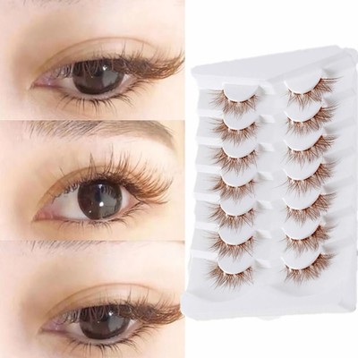 7 Pairs Mink Cluster Lashes Natural Look Wispy Eyelashes for Women Beauty | eBay Australia