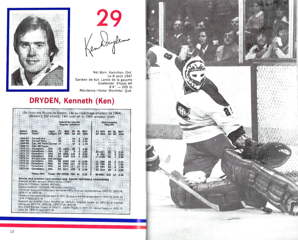 LES CANADIENS 1978-1979 - YEARBOOK - DRYDEN, LAFLEUR, LAMBERT, SAVARD ...