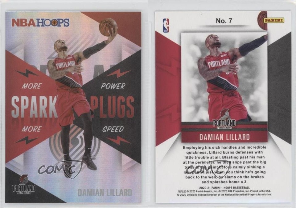 2020-21 Panini NBA Hoops Spark Plugs Damian Lillard #7 lz7 | eBay
