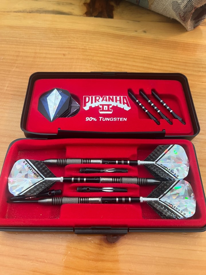 Piranha Razor Grip Steel Tip Darts 90% Tungsten w/ Case 3 Darts ...