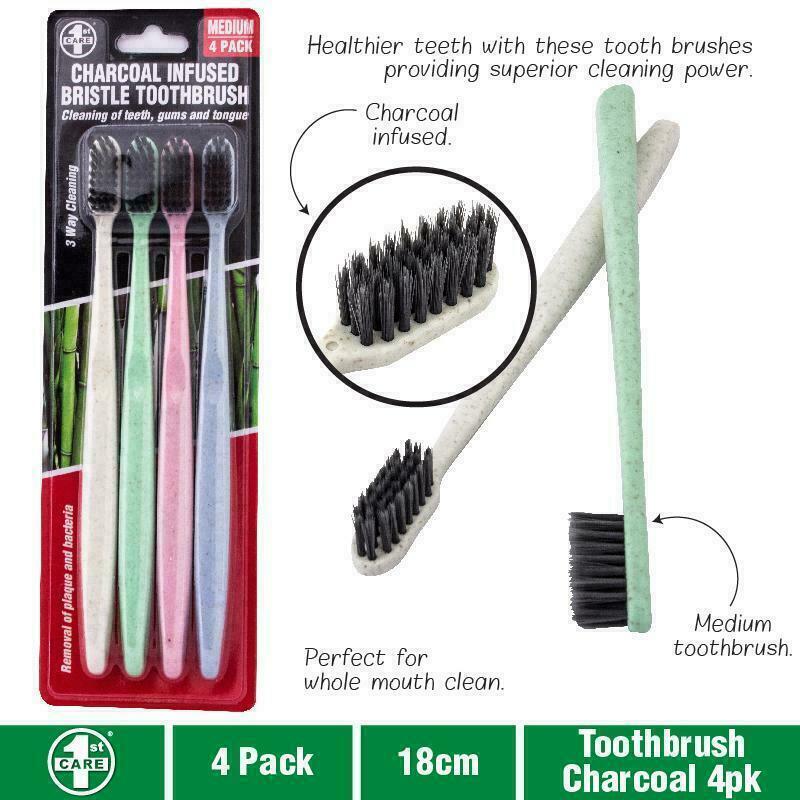 8Pcs Set Oral Health Care Ultra Soft Bristle Charcoal Infused ...