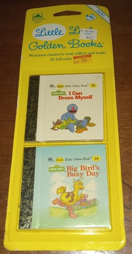 Miniature Little Golden Book Set #25/26 "I Can Dress Myself" "Big Bird ...
