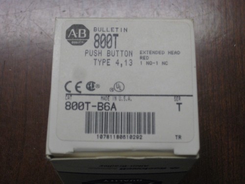 800T-B6A NEW allen bradley push button EXTENDED head red series T NIB ...