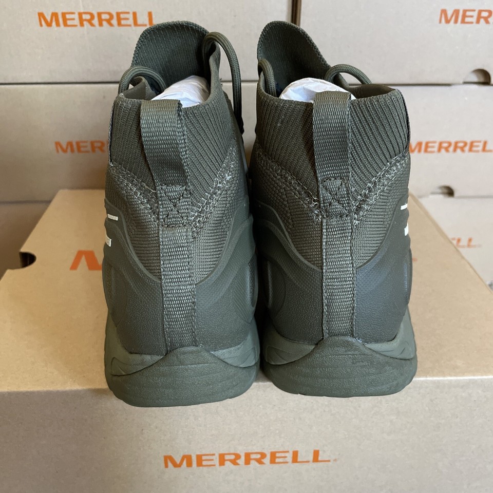 Merrell Men's Moab Velocity Mid Olive Green Size 14 Waterproof Tactical ...