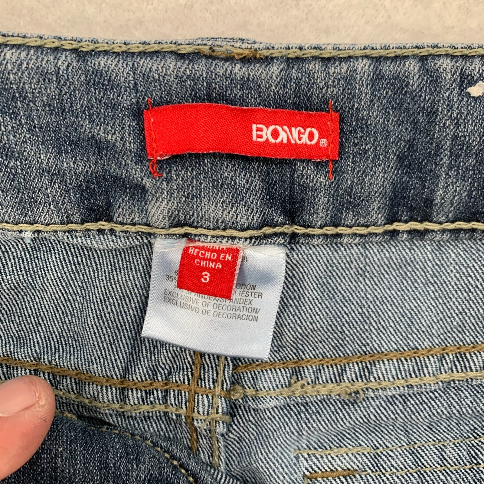 Bongo Cut Off Shorts Womens Embroidered Rear Pockets Destroyed Denim Blue Size 3 | eBay