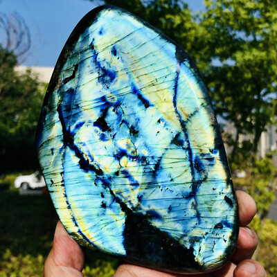 3.25LB Natural Labradorite Quartz Crystal Polished Palm Stone Specimen ...