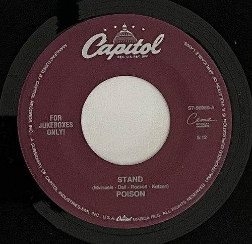 Poison Stand / Until You Suffer Some 45 NM 1993 Hair Metal Rock Capitol ...