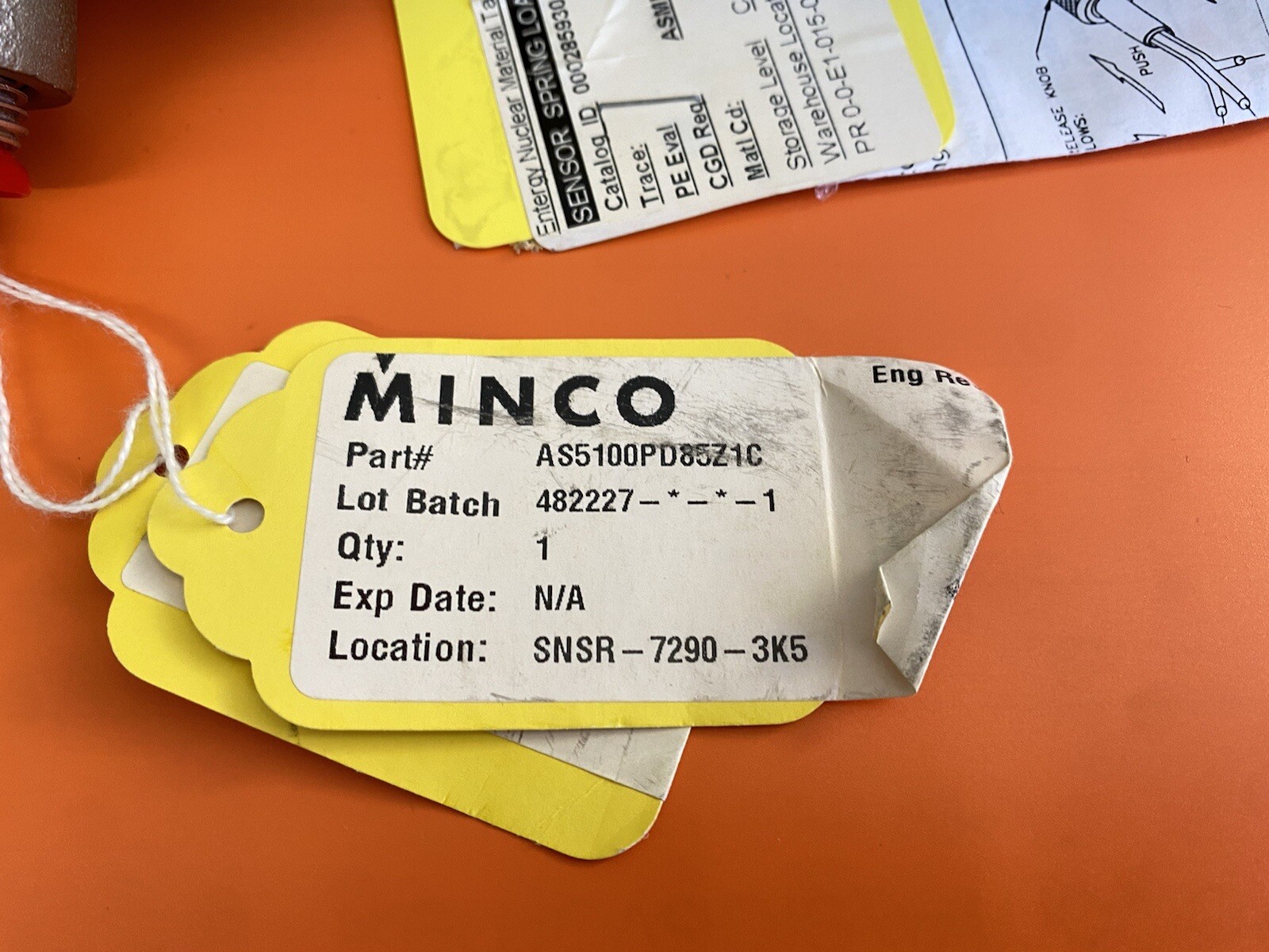 Minco Sensor Spring Loaded Single Element 3 Wire Model No. CH103 | eBay