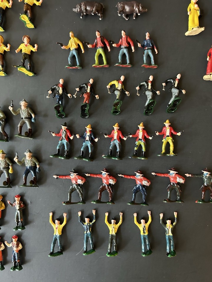 RARE Vintage Lot Marx Miniatures Western Town Playset Figures-See ...