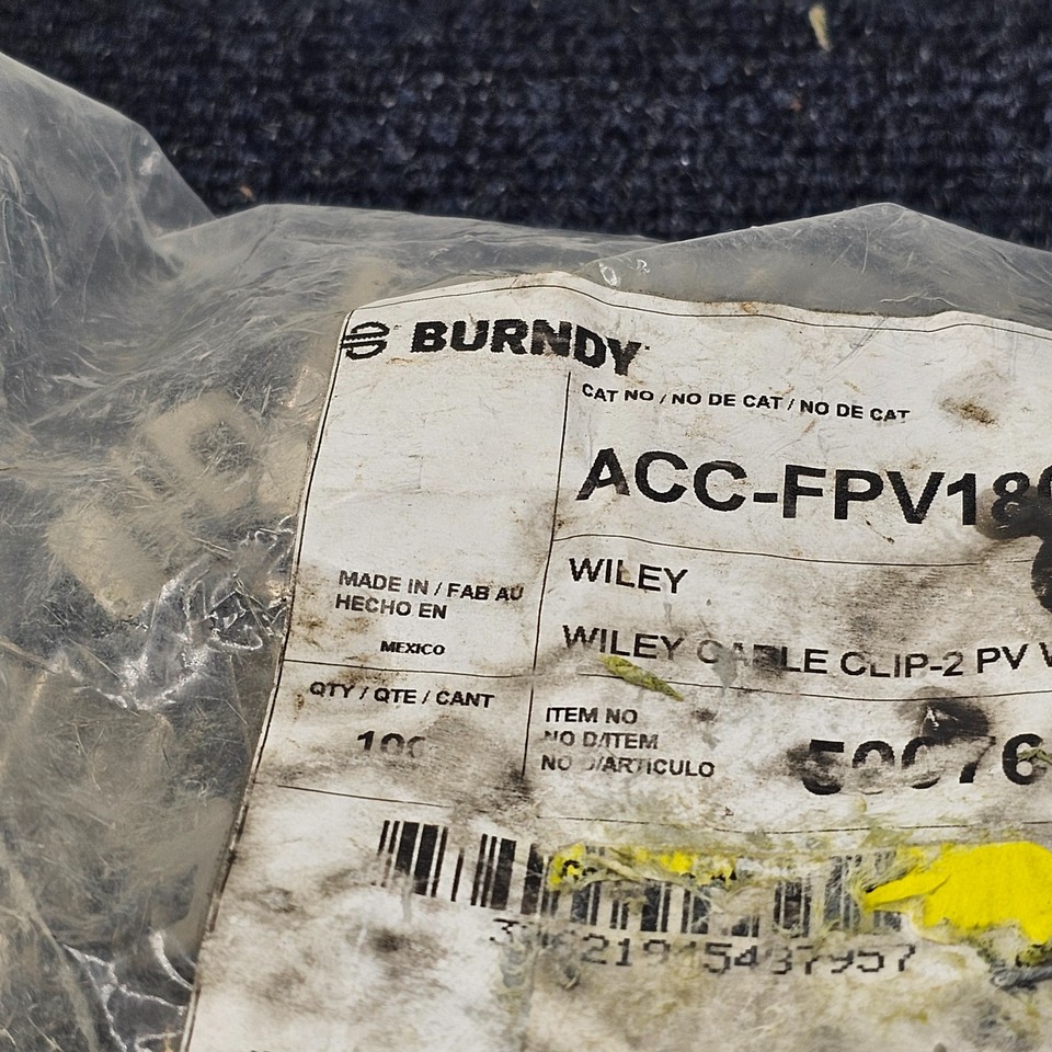 (100 PIECES) Burndy ACC-FPV180 Wiley Cable Clips 2-PV Wire | eBay