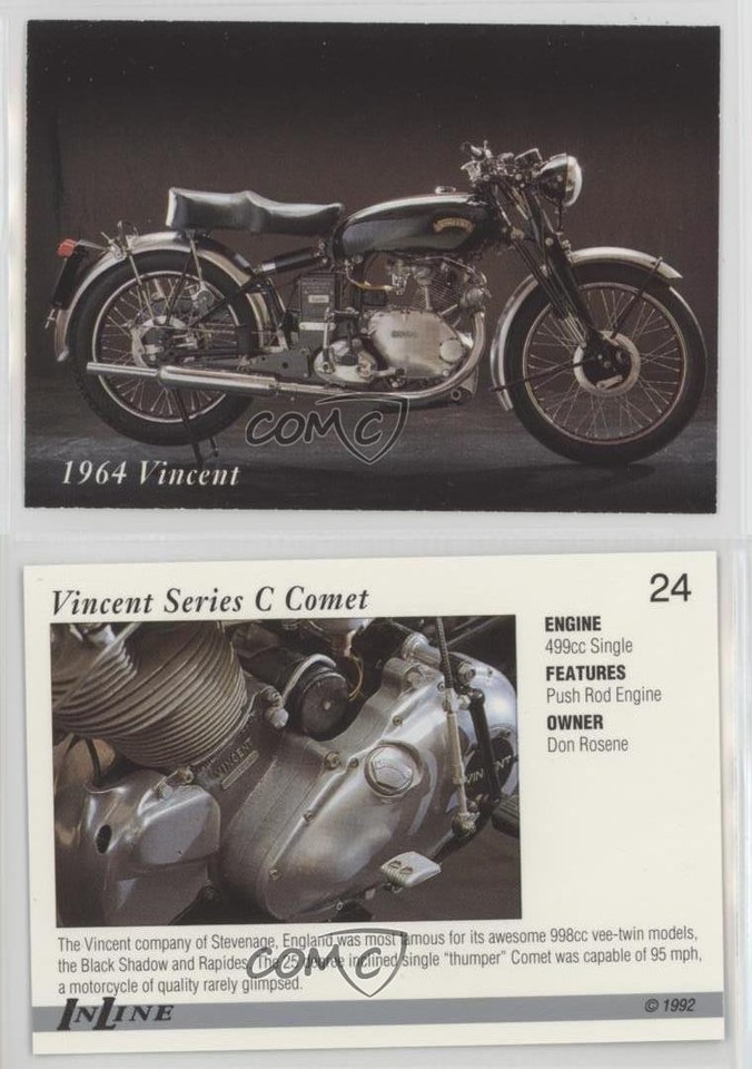 1992-93 InLine Classic Motorcycles Vincent Series C Comet #24 0q3 | eBay