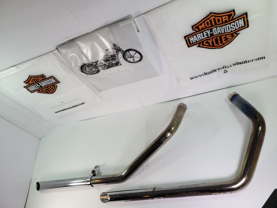 Excellent Harley Davidson Shovelhead Panhead Exhaust Pipes Slash Tips ...