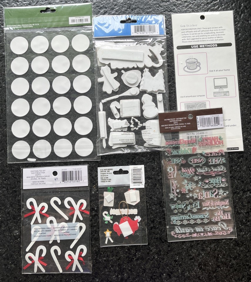Christmas Lot Stickers Gems 3D Gift Accents Foil Scrapbook BRAND NEW | eBay