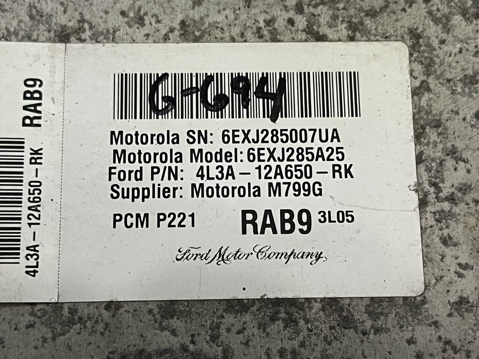 Ford F-150 PCM ECM PCU ECU 4.6L 4.6 Computer Powertrain Control Module ...