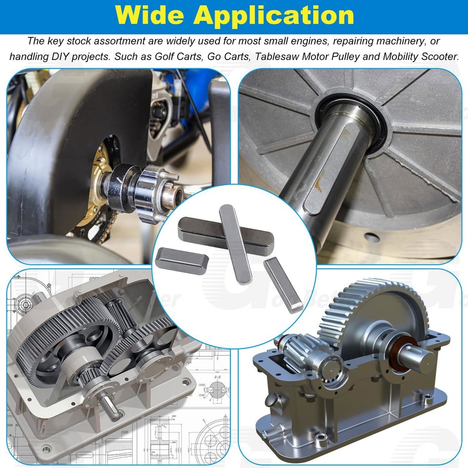 3mm-12mm Sae Keystock Bar Assortment Lock Pulleys Gears Square Key ...