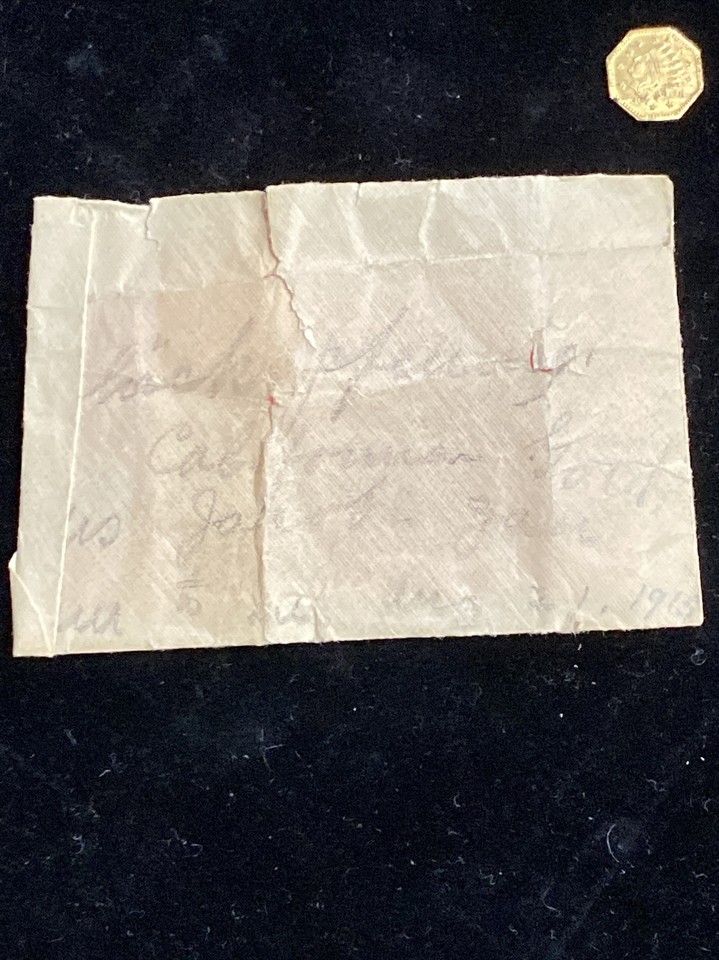 1857 Octagon Fractional Gold California Currency 1/2 Dollar Provenance ...