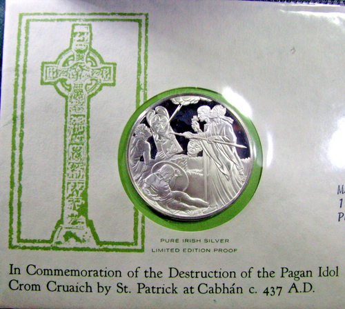Sterling Silver Medal Commemorating Destruction of the Pagan Idol Crom ...