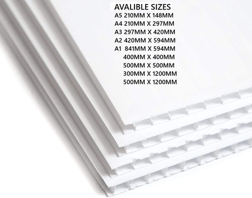 WHITE CORREX FLUTED & FOAMEX A5 TO A1 plastic board for sign and ...