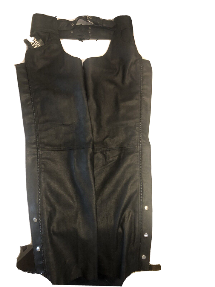 Buffalo Leather Motorcycle Bikers Riding Chaps | Size M | Black ...