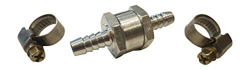 10mm 3/8" Fuel Check Valve Inline Oneway Nonreturn Aluminum With Clamps ...