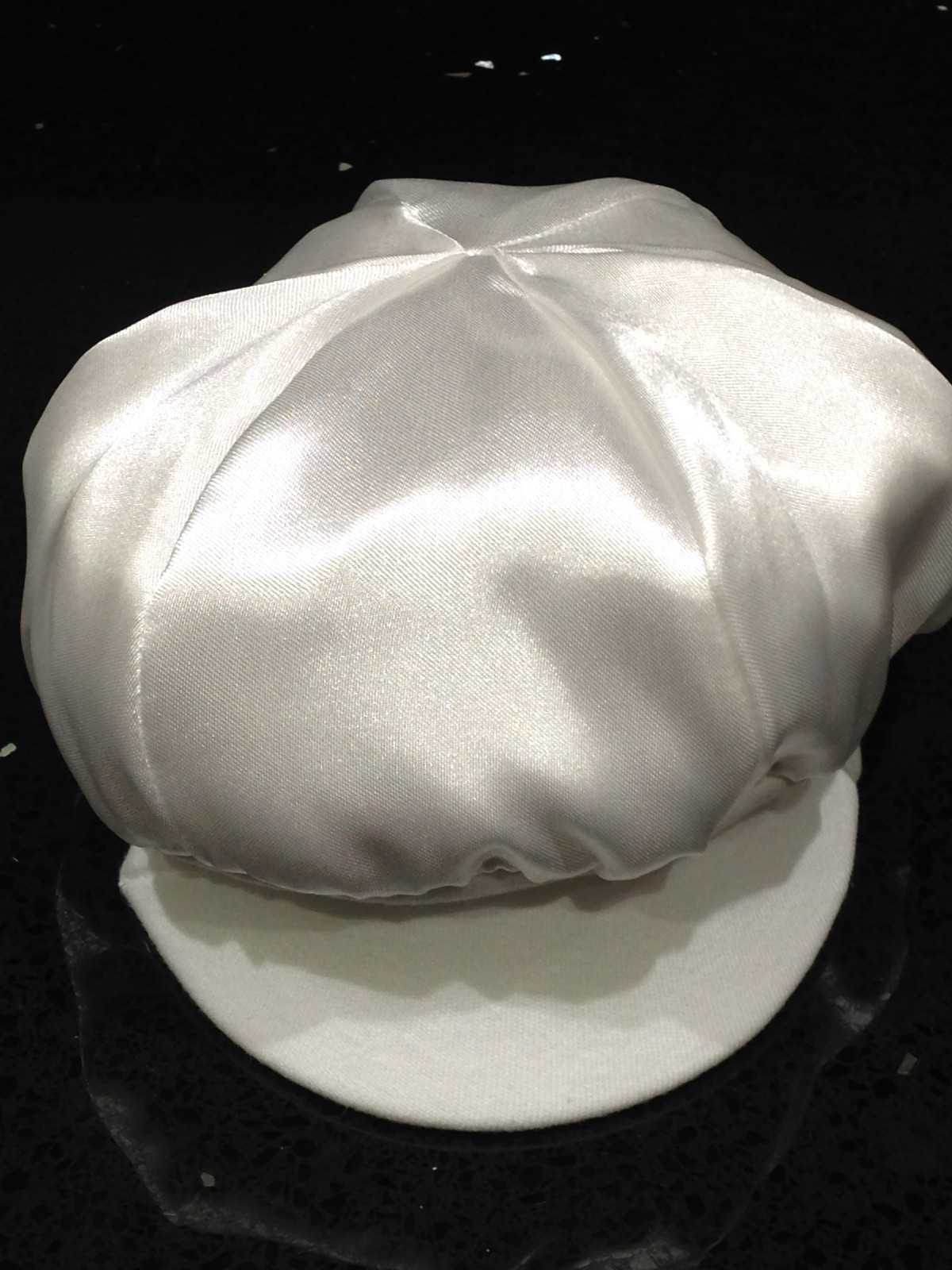 BABY BOYS PLAIN SATIN CHRISTENING/WEDDING CAP,PALE IVORY & WHITE HAT ...