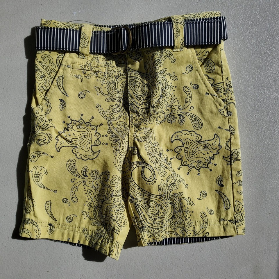 Boys Size 4 ~ Ralph Lauren Blue Top & Guess Paisley Yellow Blue Shorts ...