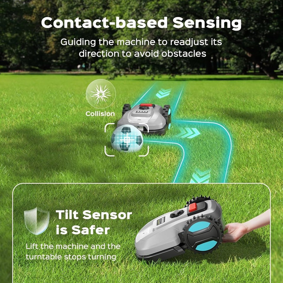 Robotic Lawn Mower Self-Charging Weather Sensor & Obstacle Detection ...