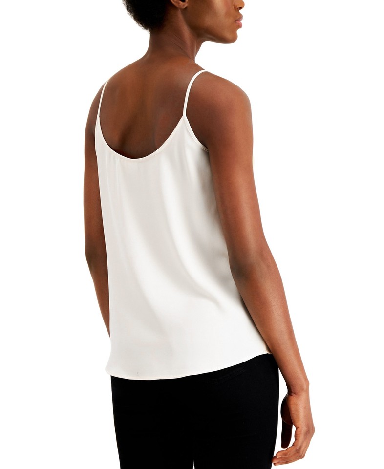 Calvin Klein Women's X-Fit Slim-Fit Sheer-Trim Camisole Top (White, X ...