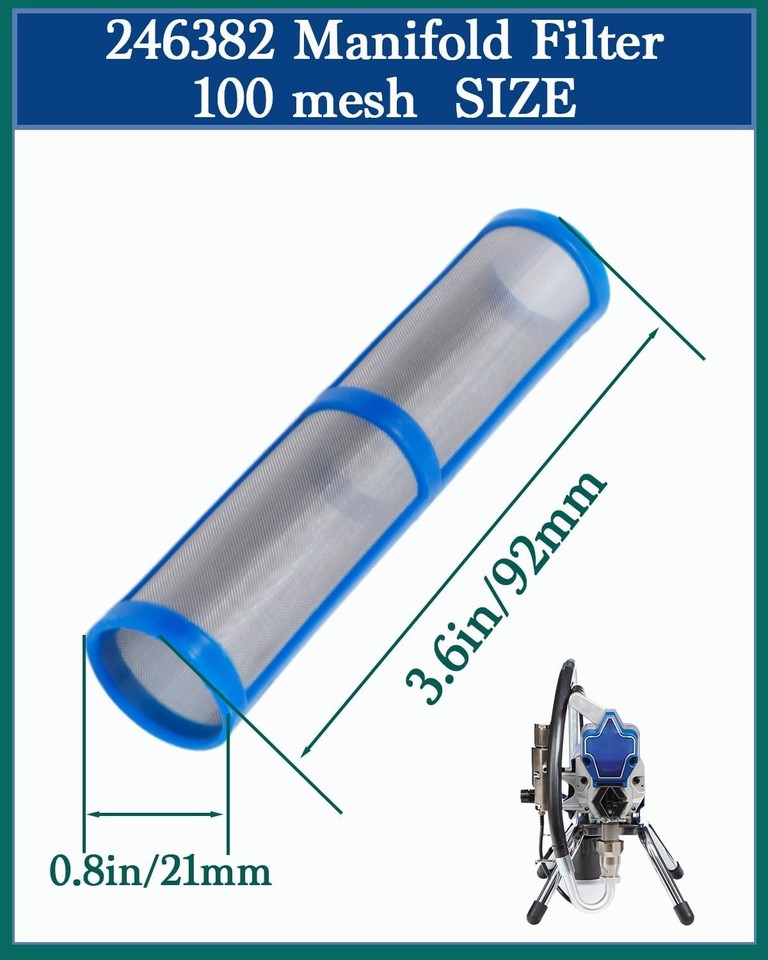 Pump Manifold Filter 6Pcs 100 Mesh 246382 Short Type Compatible w/Graco ...