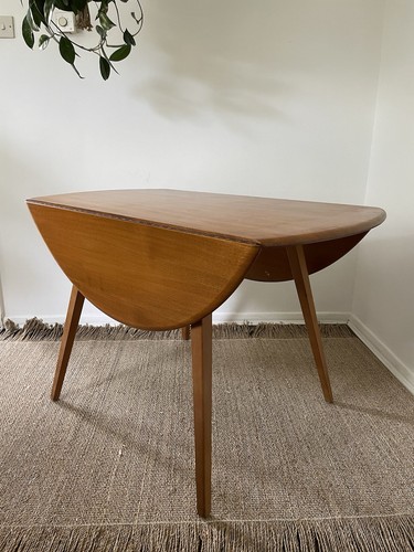 Ercol Windsor Drop Leaf Table Light Finish Model 384 Mid Century ...