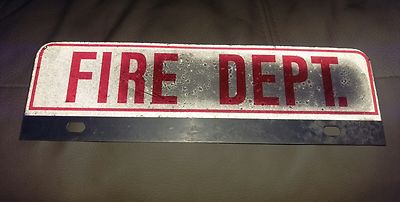 1960s Fire Dept. License Plate Topper - Aluminim | eBay