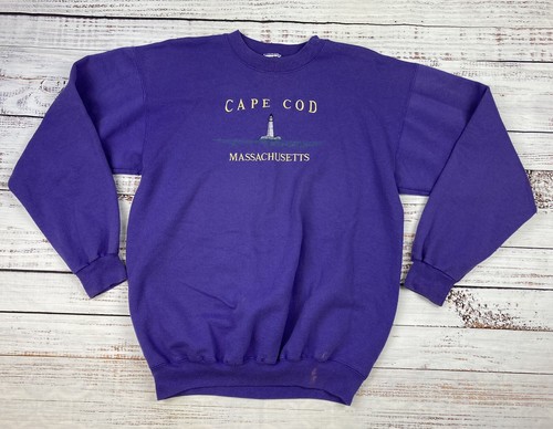 Vintage Cape Cod Sweatshirt Adult Size Large Purple Embroidered ...