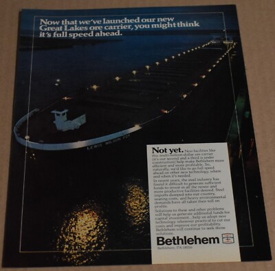 1979 Print Ad Bethlehem Steel PA Pennsylvania Lewis Wilson Foy Ship ...