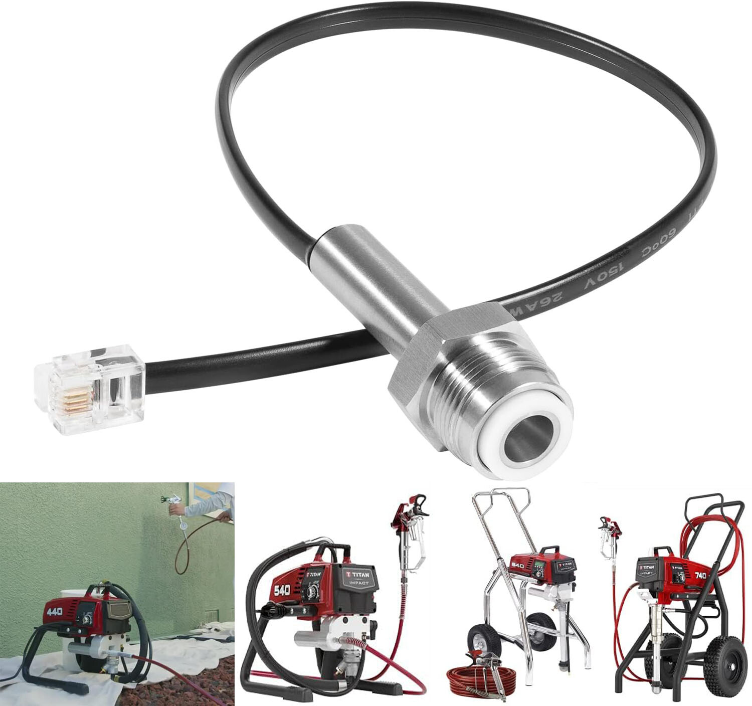 704492 Airless Sprayer Pressure Transducer Sensor For Titan Impact 440 ...