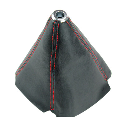 JDM Black PVC Leather/Red Stitch Manual/Auto Gear Shift Knob Shifter ...