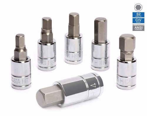 Eurotech 7pc Socket Set 1/4" Master Hex Bit Set Hex Key H2 3 4 5 6 7 8 ...