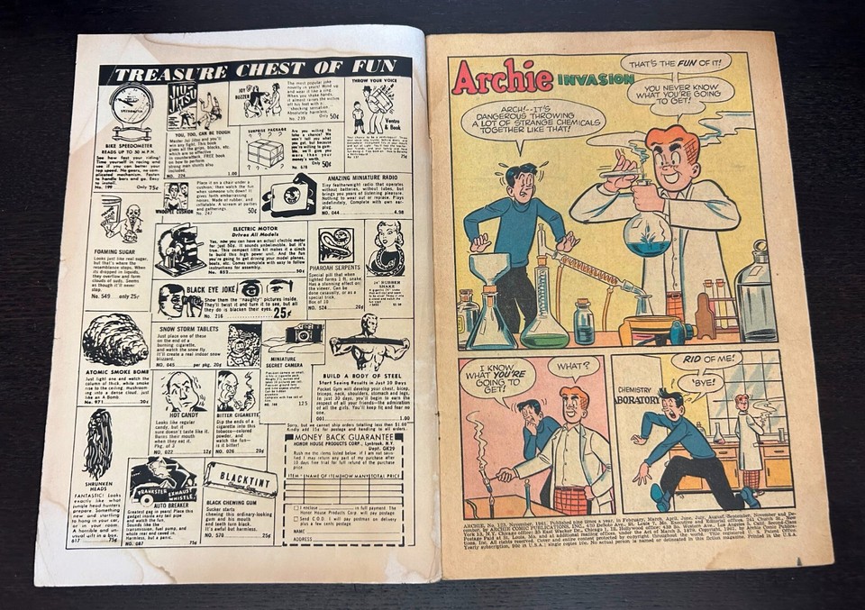 ARCHIE #123 (Archie Comics 1961) -- Silver Age UFO Alien Cover -- GD | eBay