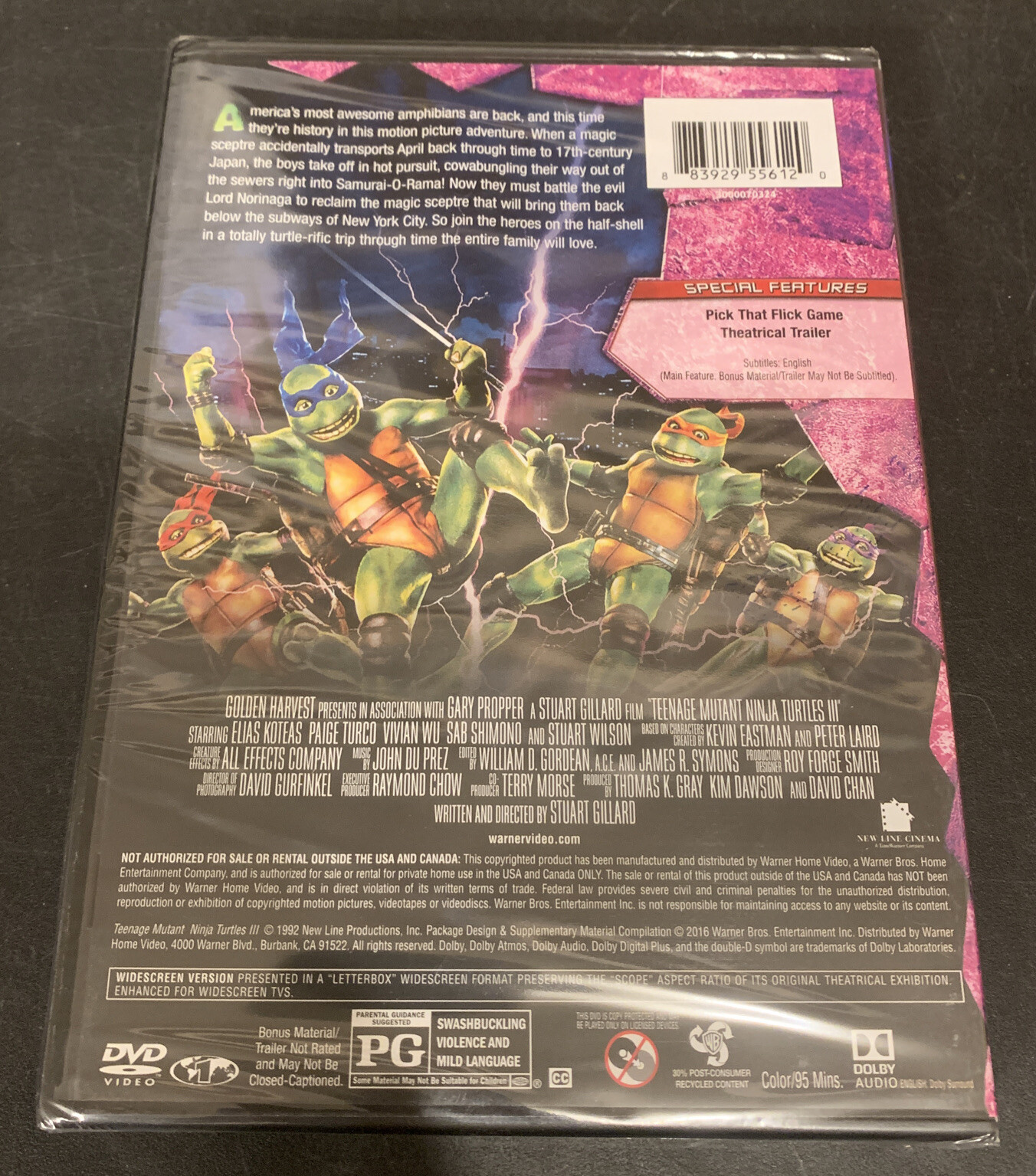 NEW SEALED Teenage Mutant Ninja Turtles III: Turtles in Time (DVD 2016 ...