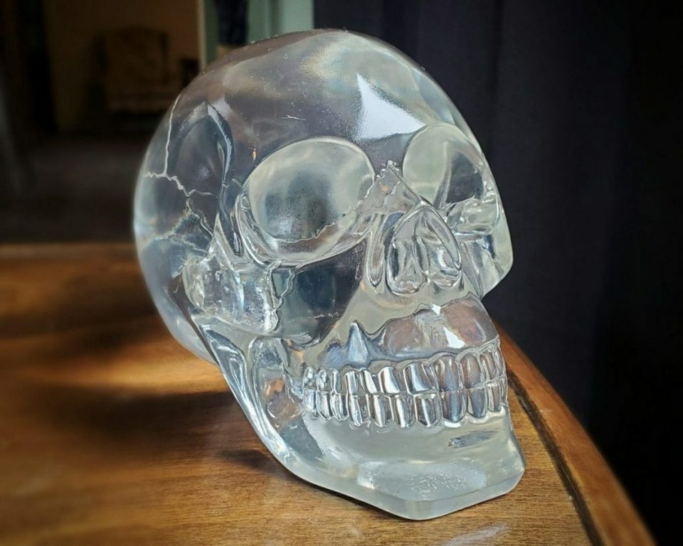 Translucent Human Clear Skull, Resin Crystal Skull, Oddities, Gothic ...