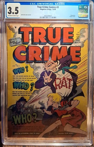 True Crime Comics #3 CGC 3.5 OW/W Pages Jul 1948 Jack Cole Classic ...