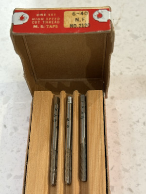 HSS 6-40 Taps 3pc Set Taper Plug And Bottom Machinist Gunsmith Tools ...