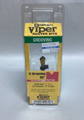 Oldham Viper Router Bits GROOVING -V-Grooving 90 Degree 1/4” #229- FREE ...