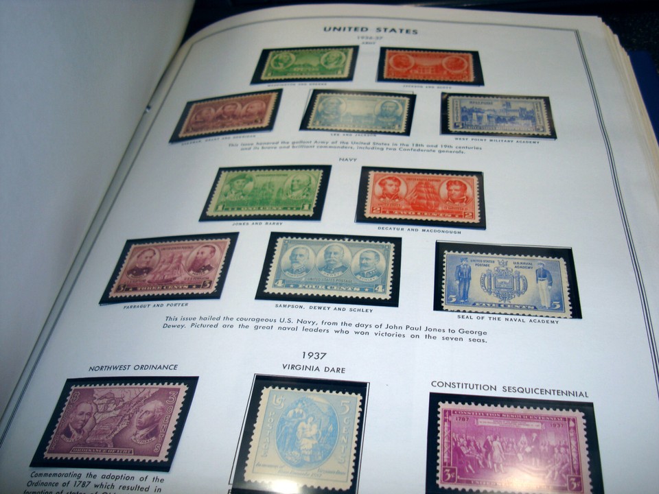 H. E. Harris Liberty Stamp Album Over 800 United States Stamps - Mint ...
