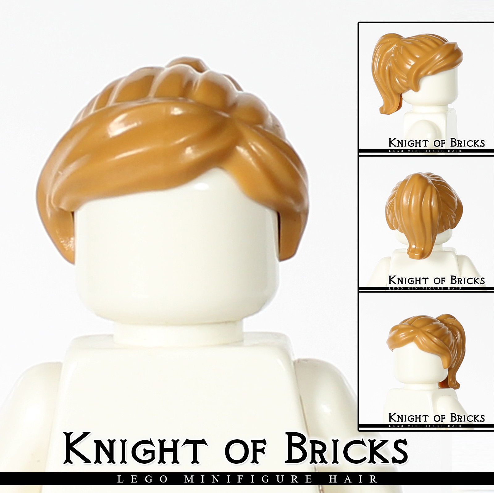 LEGO Minifigure Hair MEDIUM NOUGAT 87990 Female Girl Ponytail Swept ...